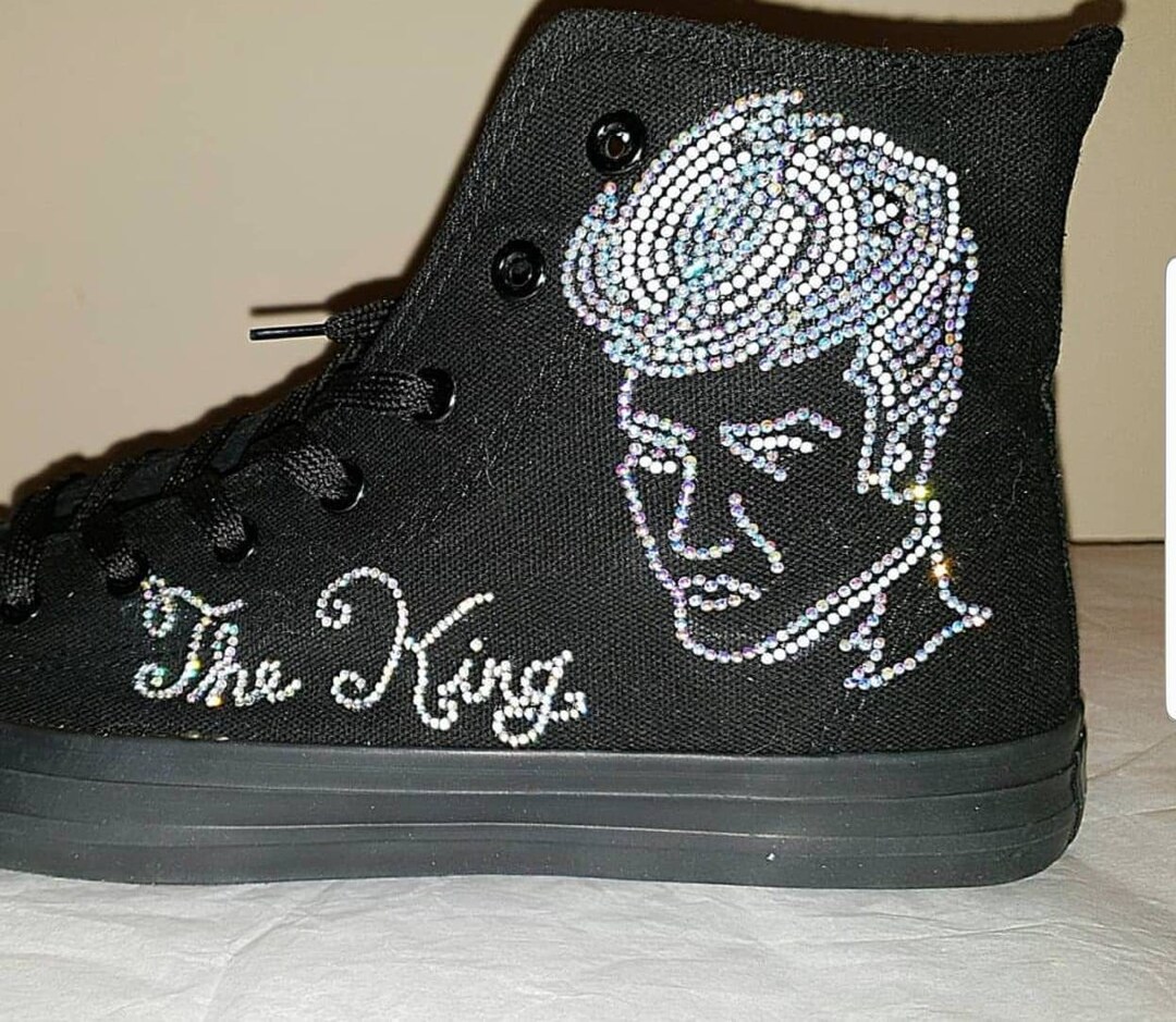 Elvis Presley High Top Sneakers Designed With Sparkly Crystal's ...