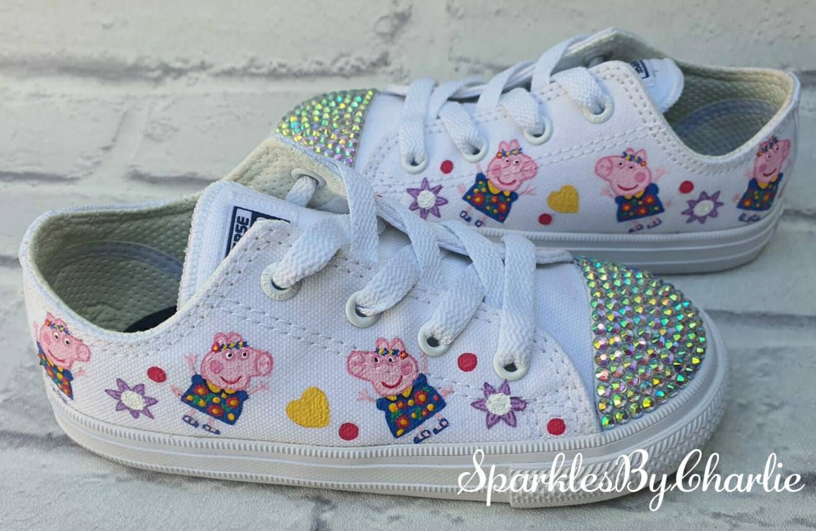 Peppa Pig Shoes Personalised Kids Converse Custom Trainers - Etsy