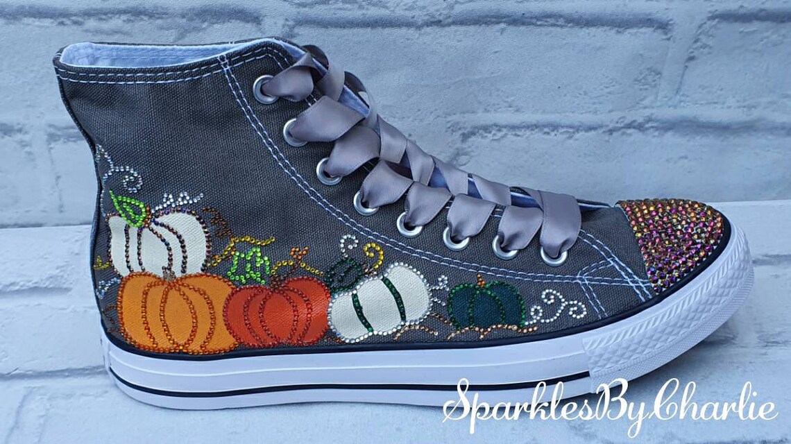 Halloween Converse Pumps, Custom Halloween Shoes, Hightop Converse ...