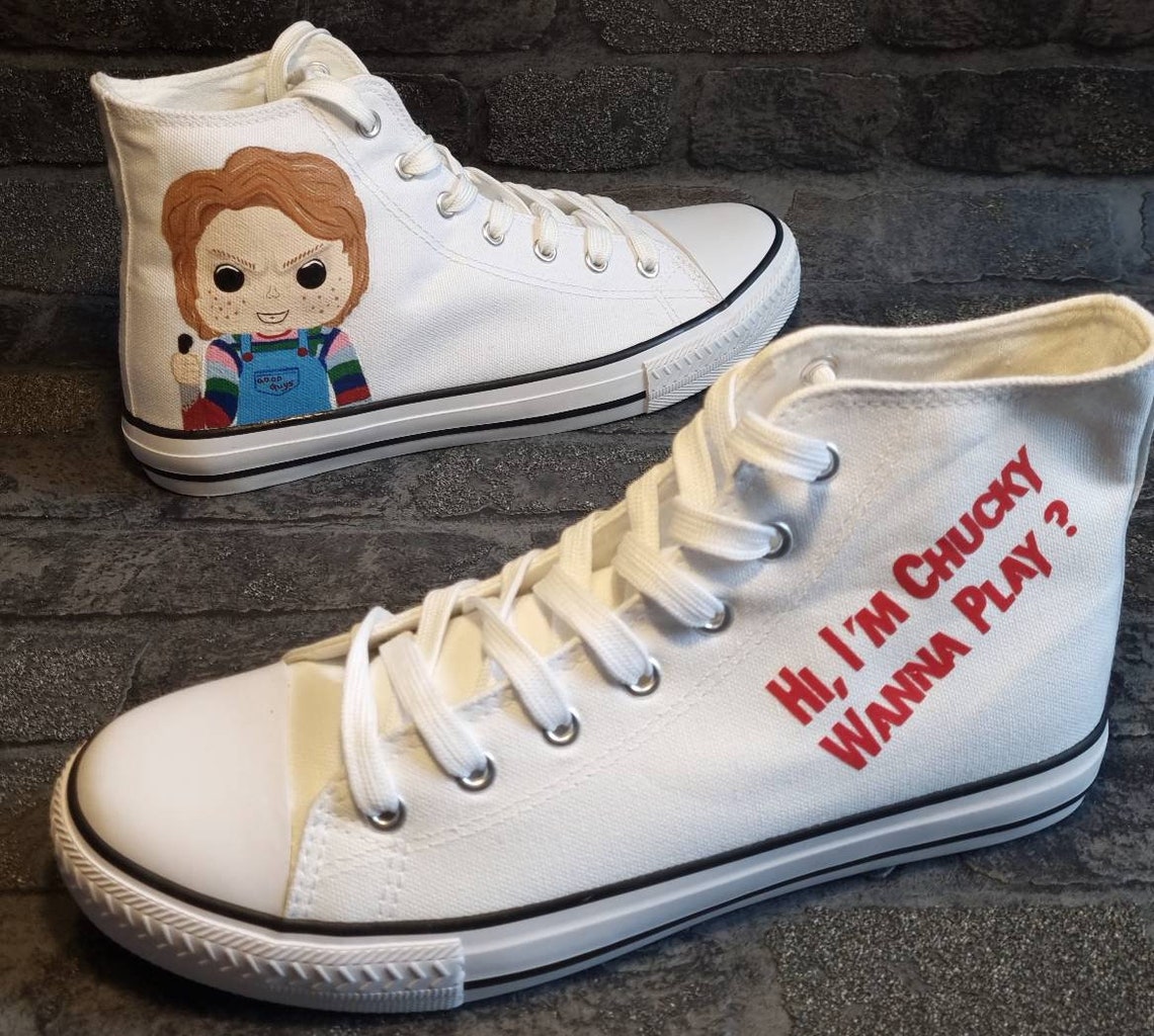 Childsplay Shoes Chucky Shoes Horror Trainers Scary - Etsy