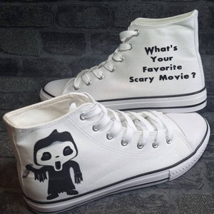 Horror Movie Shoes, Scream Movie Shoes, Hand Painted Shoes, Customised ...
