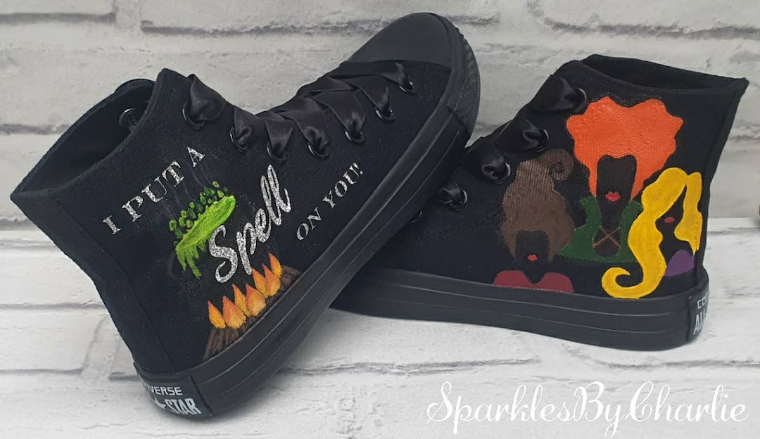 Hocus Pocus Shoes, Hocus Pocus Inspired Pumps, Black Converse Hightops ...