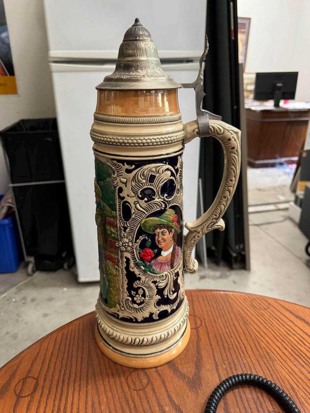 Very Large Thewalt Vintage 43cm High German Beer Stein W/lid Amazing ...