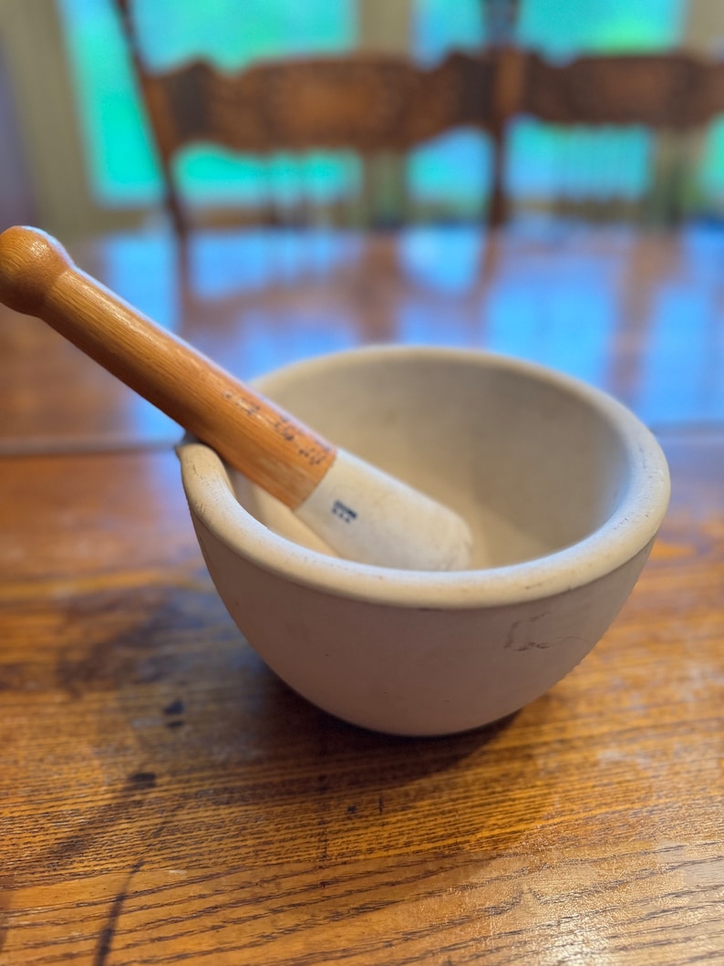 Coors Large 6.5” Dia Mortar & Pestle Set Excellent Very Heavy ...