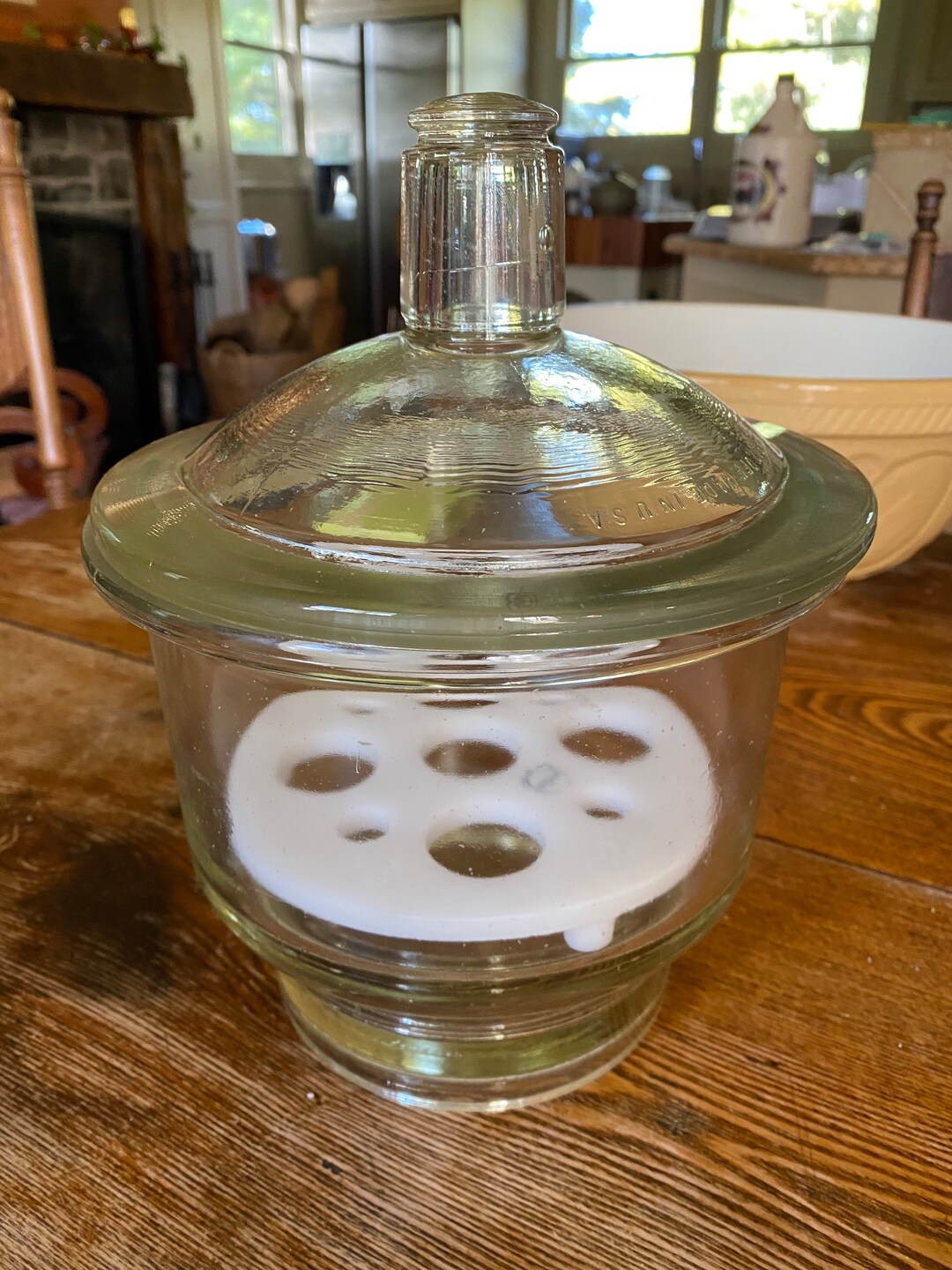 Vintage Pyrex Laboratory Glass Vacuum Desiccation Jar 10”H X 7.5 ...
