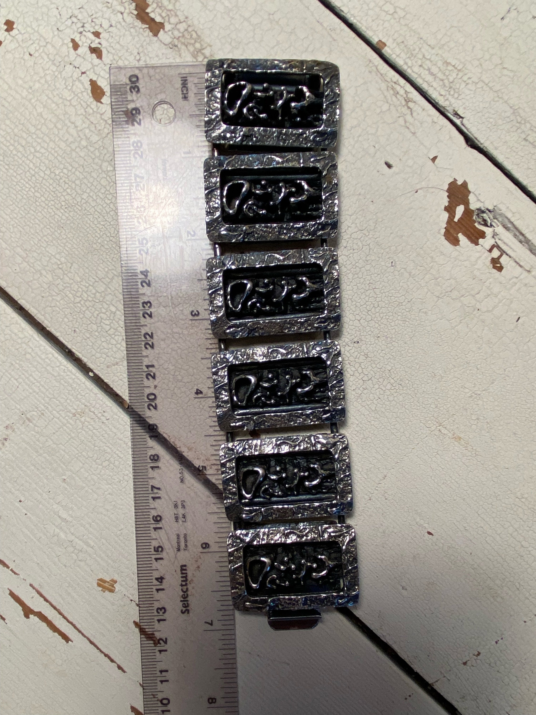 Guy Vidal Brutalist, Modernist Chunky Pewter Bracelet Absolutely ...
