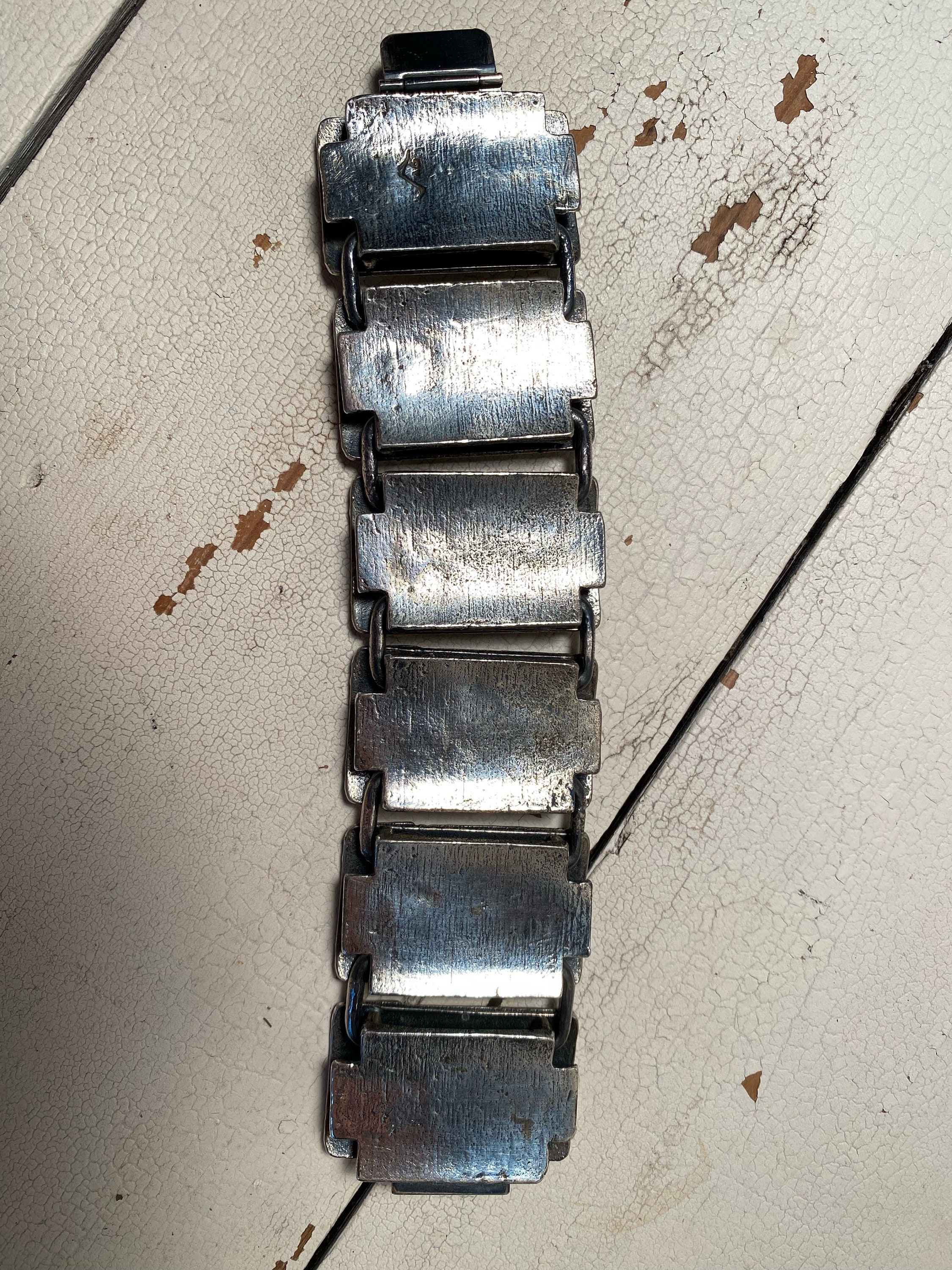 Guy Vidal Brutalist, Modernist Chunky Pewter Bracelet Absolutely ...