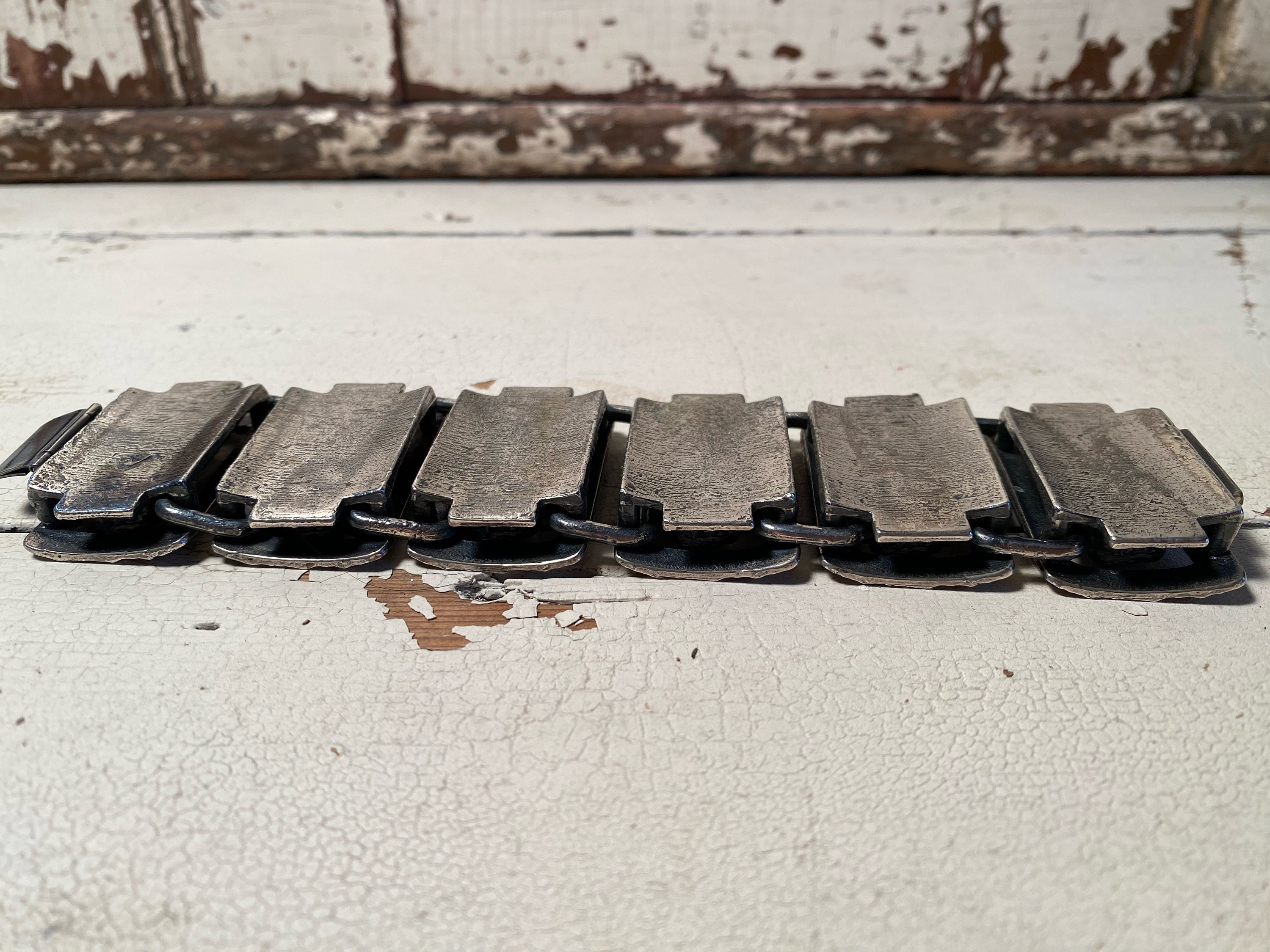 Guy Vidal Brutalist, Modernist Chunky Pewter Bracelet Absolutely ...