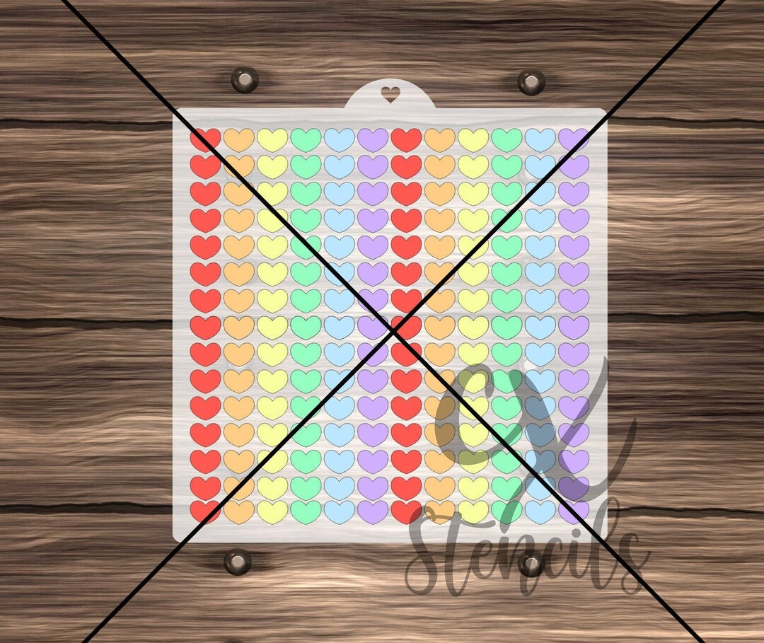 Rainbow Heart Cookie Stencil. - Etsy