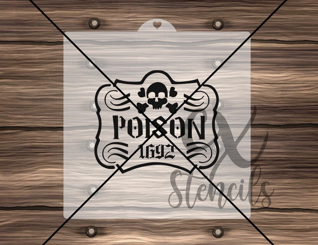 Halloween Poison Label Cookie Stencil. - Etsy