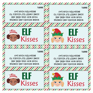 Christmas Elf Kisses Toppers, Christmas Elf Treats, Christmas Printable ...