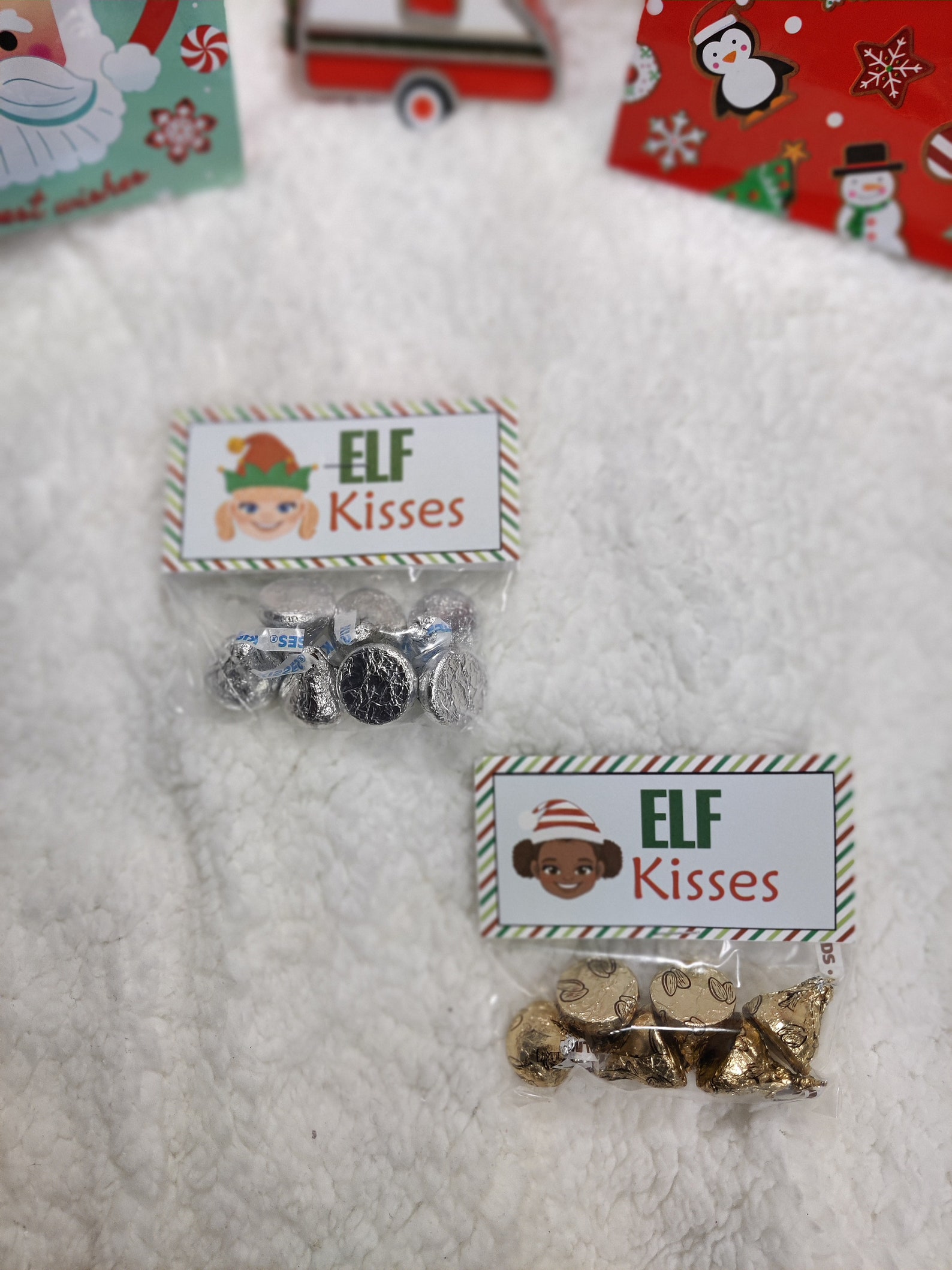 Christmas Elf Kisses Toppers, Christmas Elf Treats, Christmas Printable ...