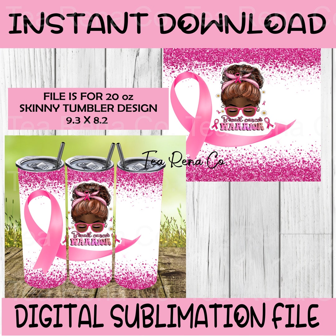 Breast Cancer Faith Warrior 20oz Skinny Tumbler Design, Breast Cancer ...