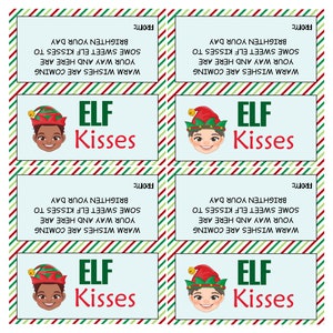 Christmas Elf Kisses Toppers, Christmas Elf Treats, Christmas Printable ...