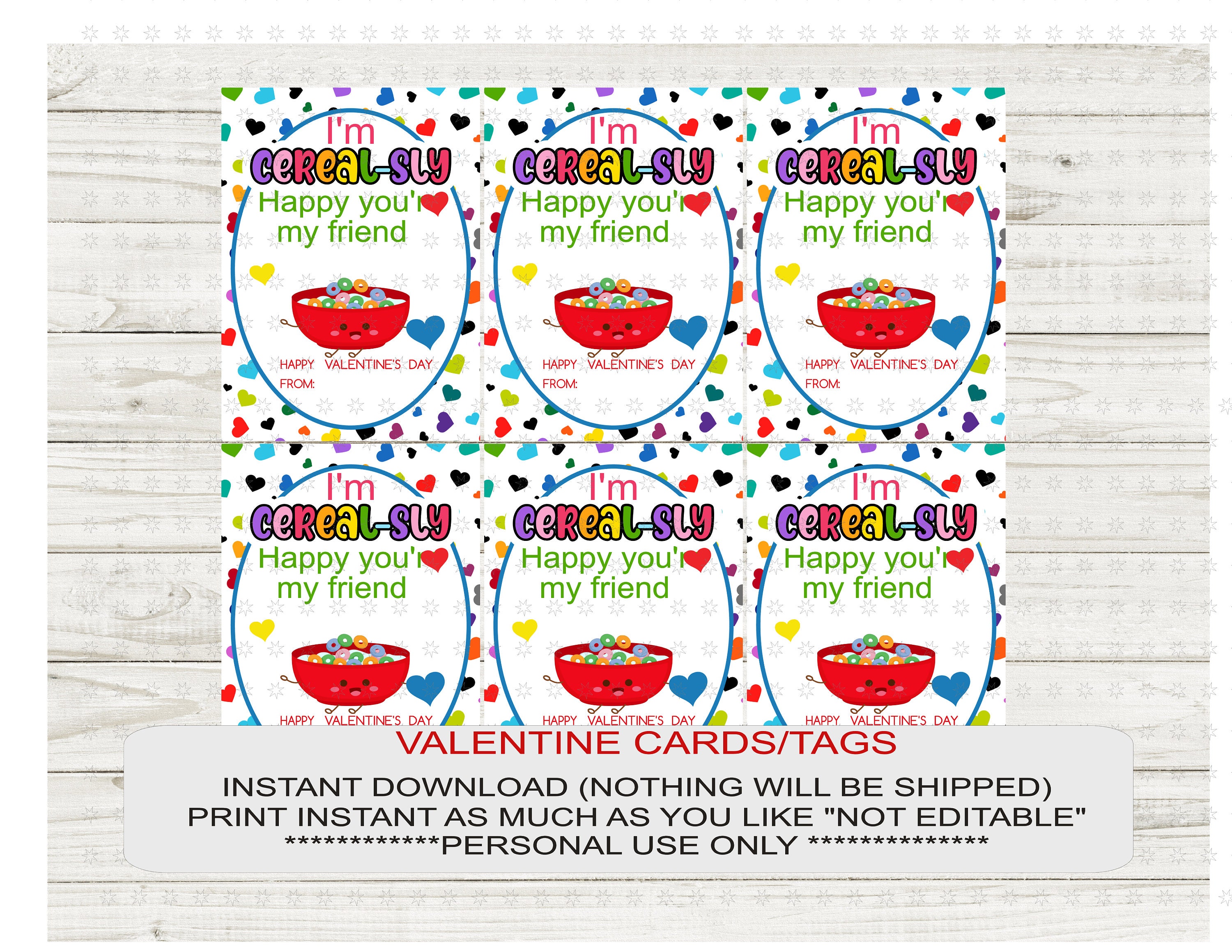 Cereal-sly Happy You're My Friend Cereal Valentine's - Etsy