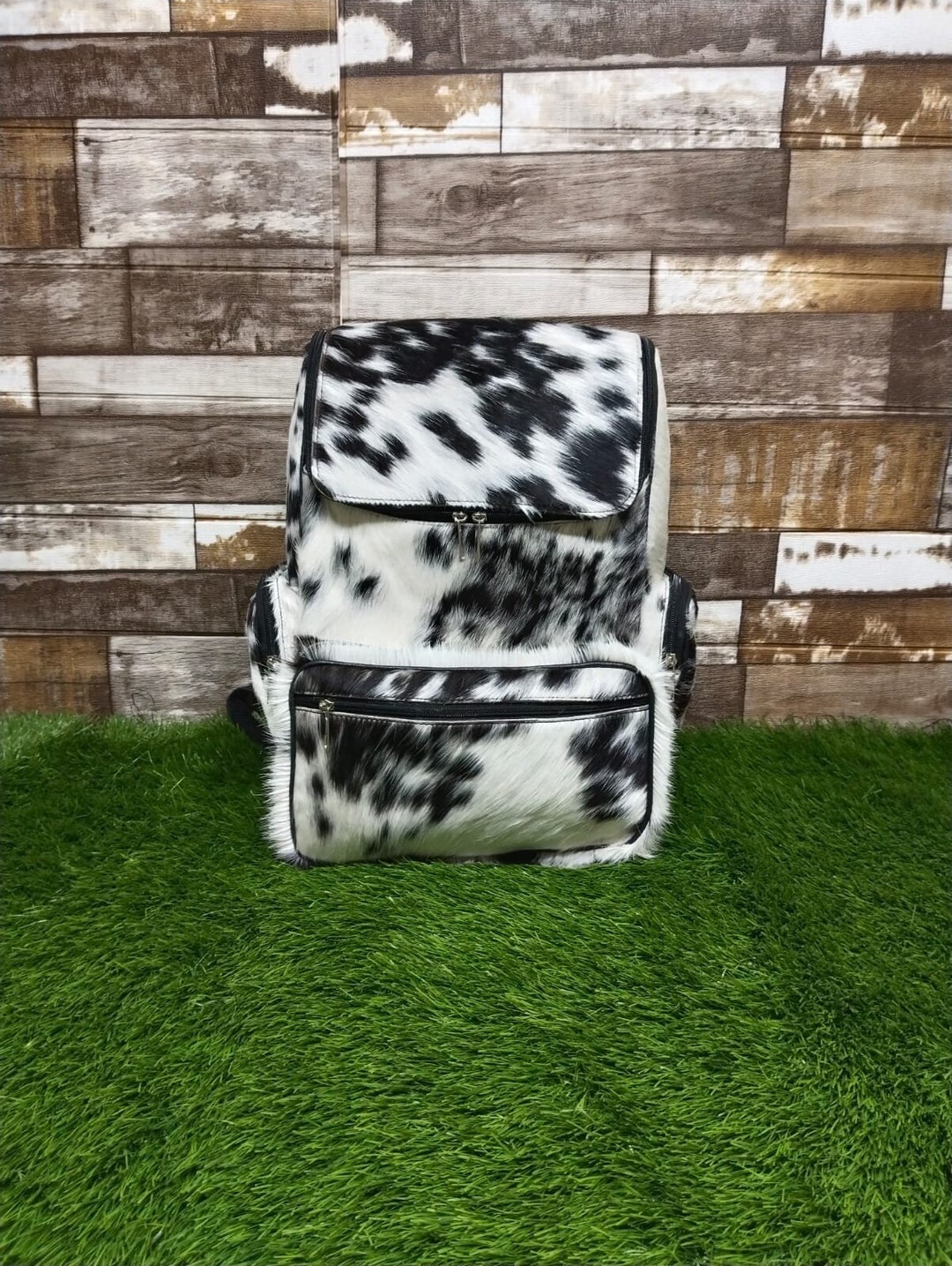 Cowhide Backpack Bag Cow Hide Bag Leather Backpacks Travel Bag Cowhide ...