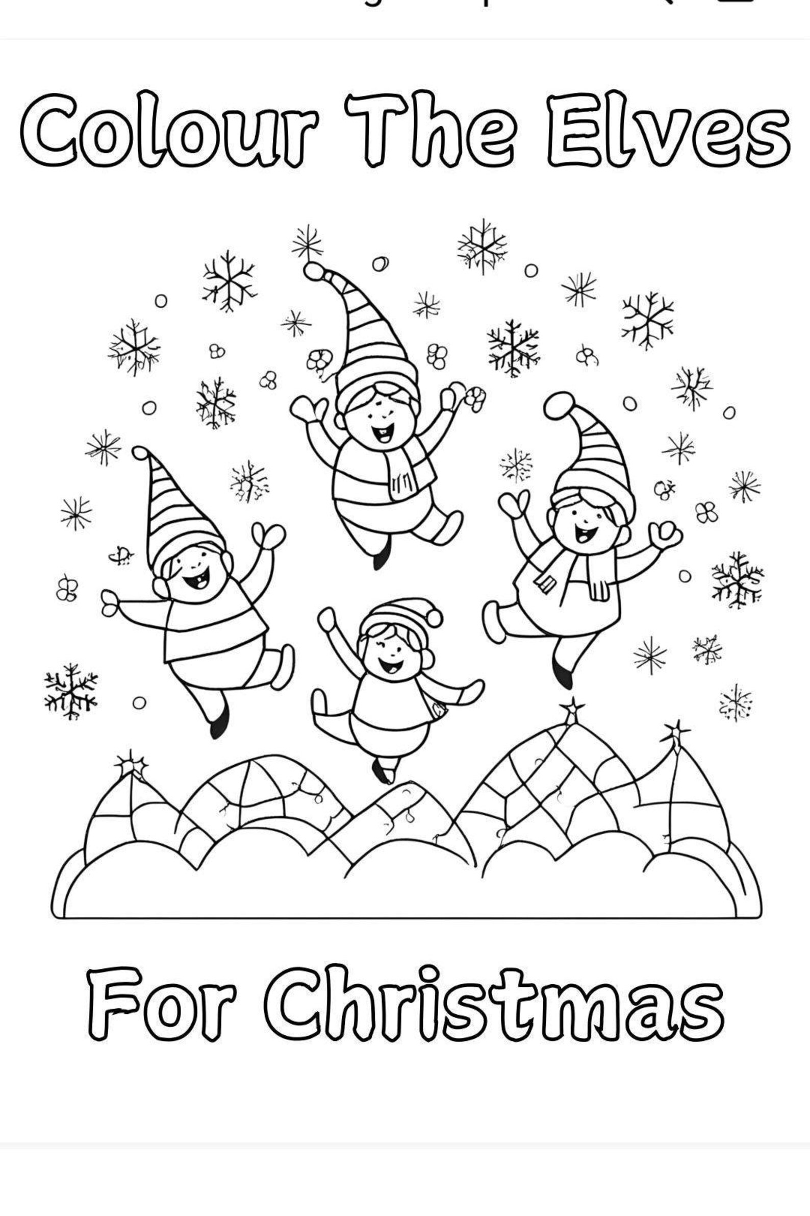 Christmas Elves to Colour In. - Etsy