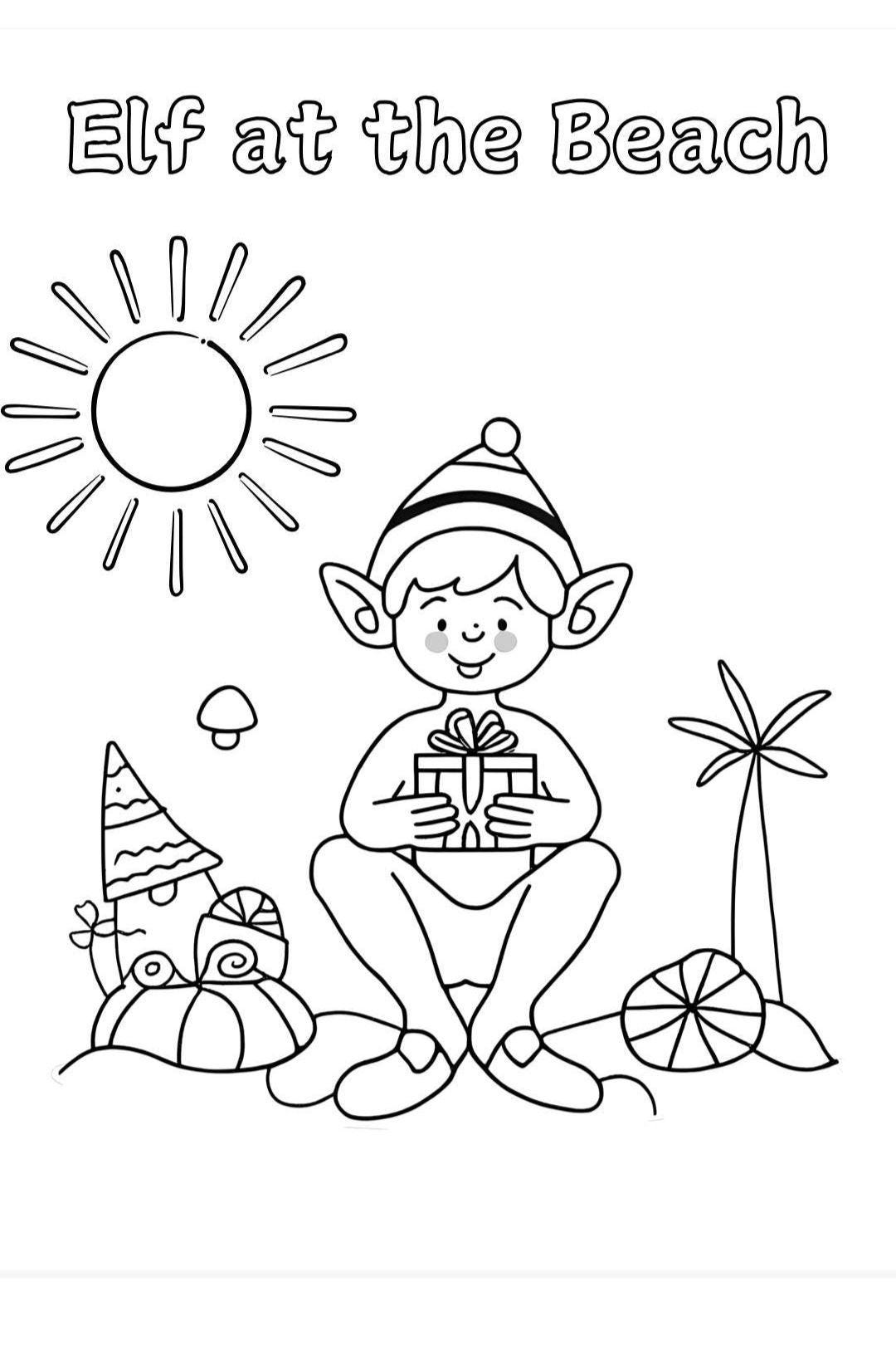 Christmas Elves to Colour In. - Etsy