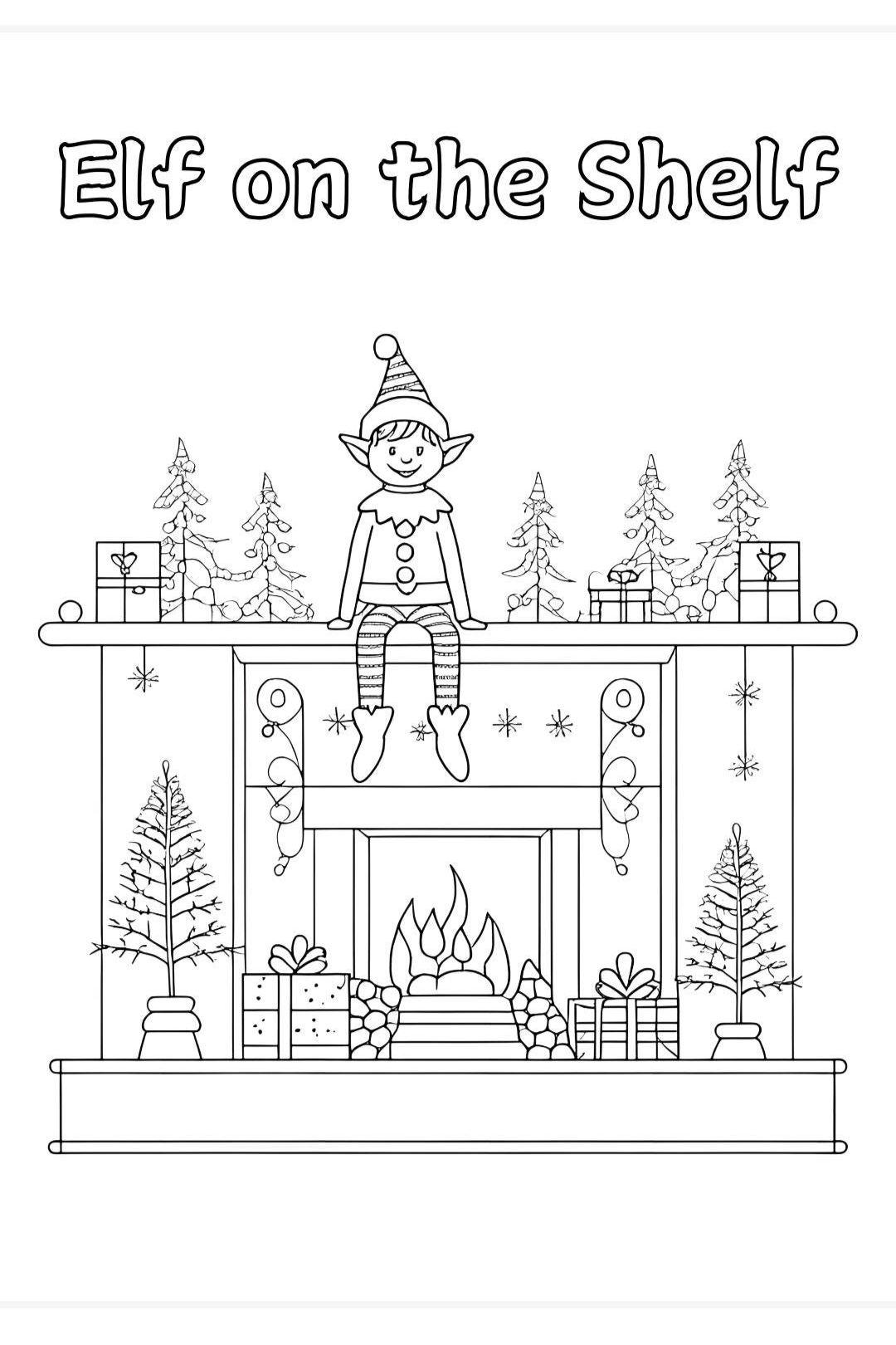 Christmas Elves to Colour In. - Etsy