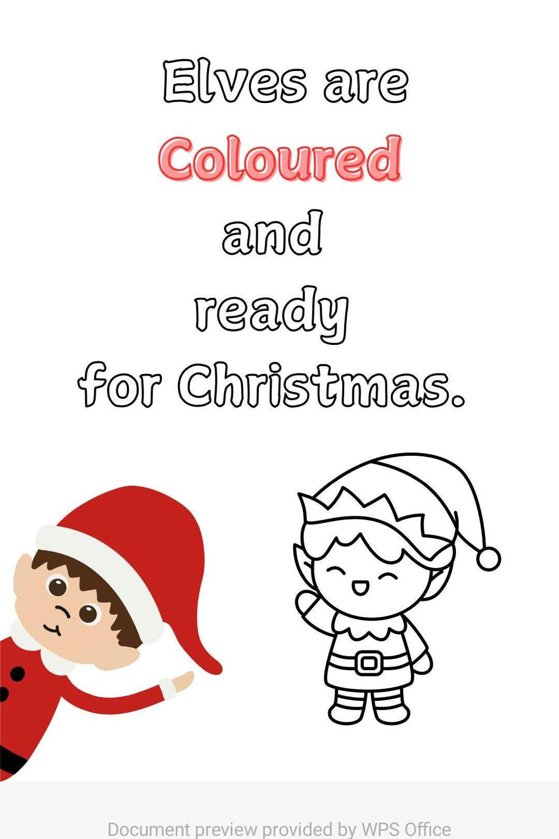 Christmas Elves to Colour In. - Etsy