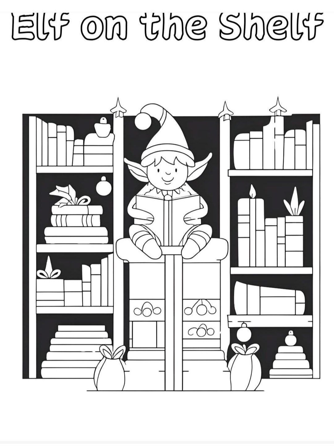 Christmas Elves to Colour In. - Etsy