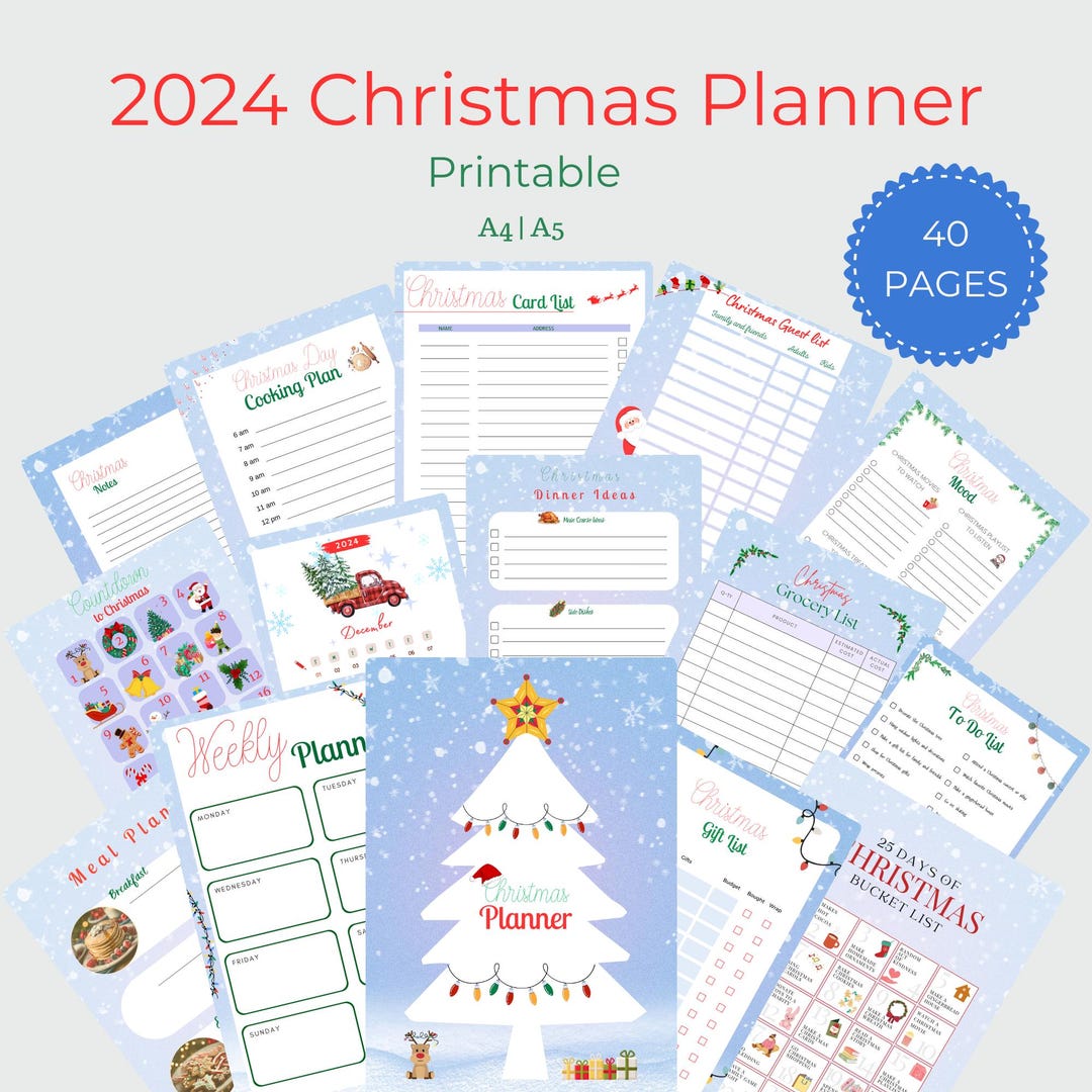 All-in-one Christmas Planner 2024 40-page Printable Planner Bundle ...