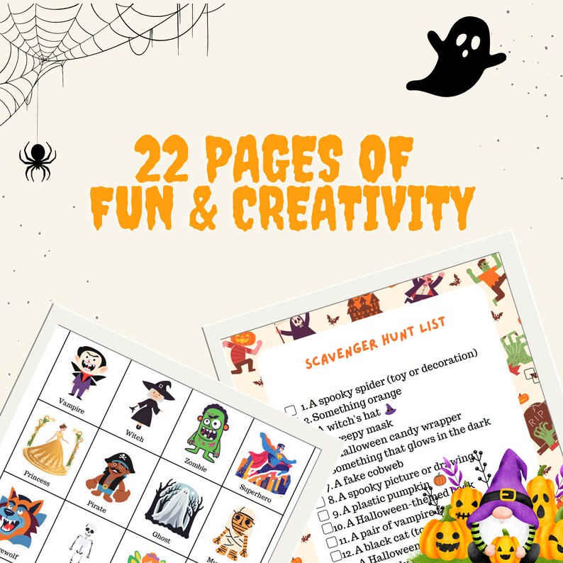 10 Printable Halloween Games for Kids Spooky Activity Bundle Instant ...