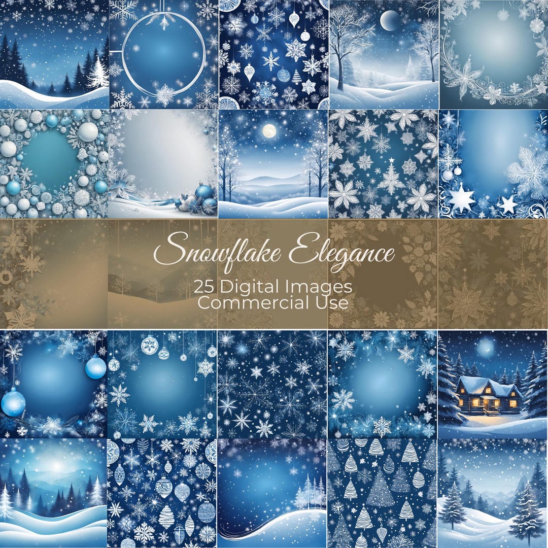 25 Blue Christmas Digital Backgrounds | Winter Holiday Patterns ...