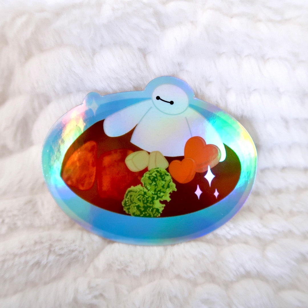 Baymax Curry Holographic Sticker - Etsy