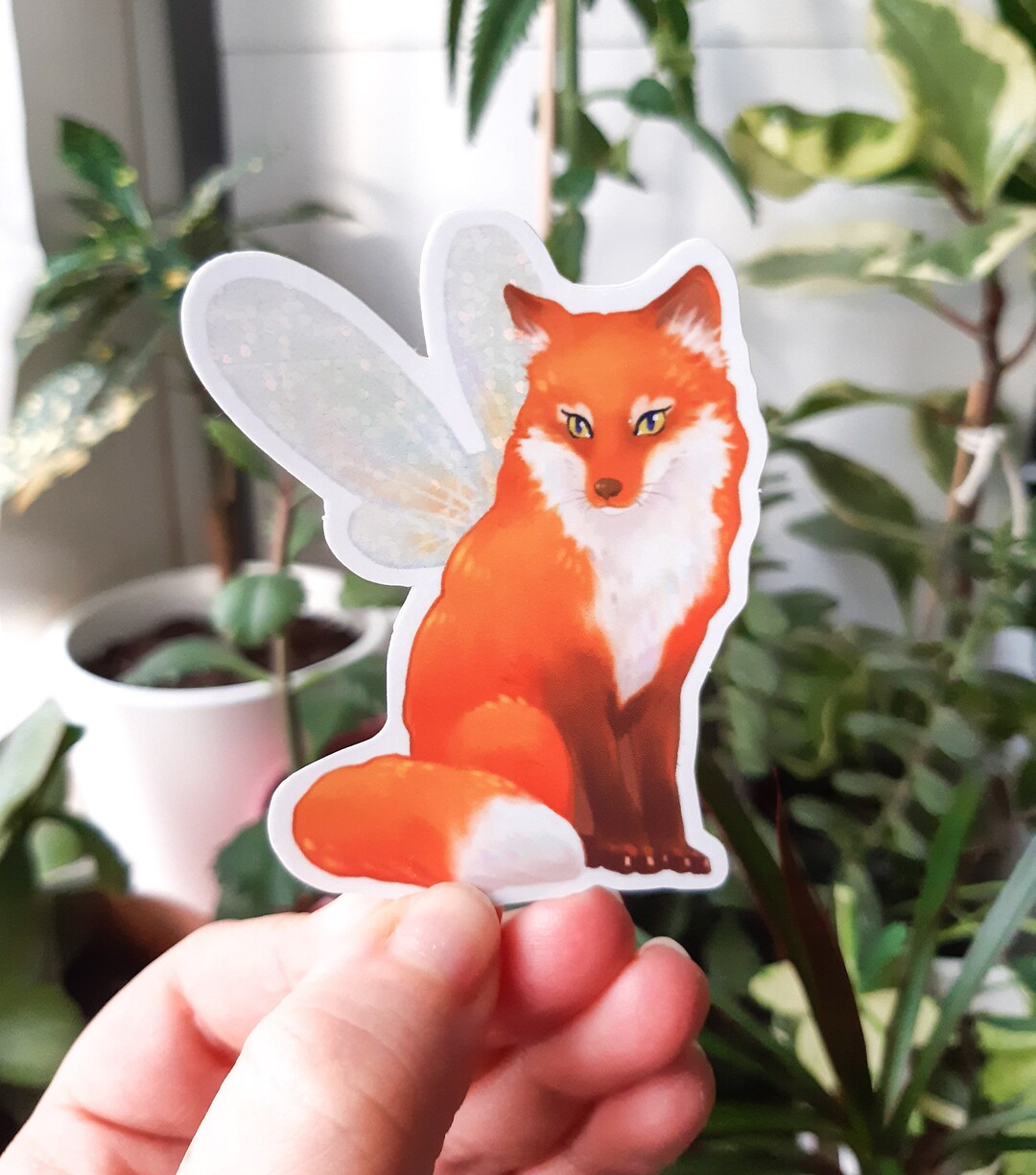 Glitter Sticker Fox Fairy Foxfairy Glitter Decoration Bujo - Etsy