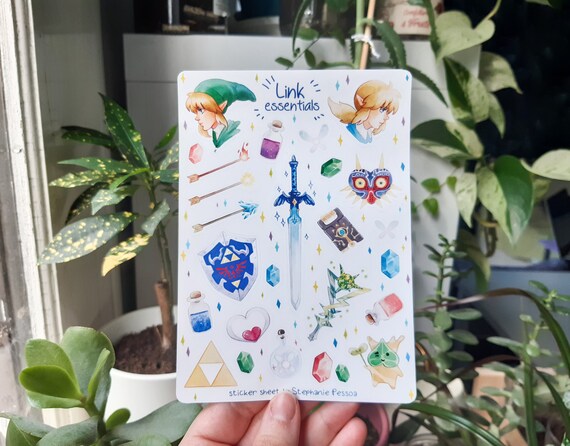 Sticker sheet Zelda Link Essentials stationery for bujo | Etsy