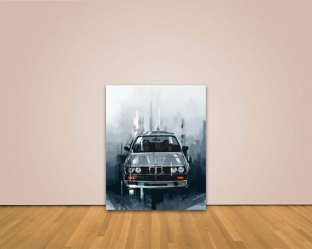 BMW M3 E30 Art Print, Automotive Painting, Canvas Print, Gift for ...