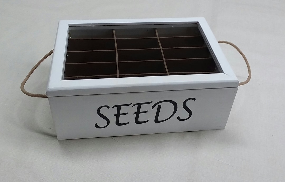 Wood Seed Box Recycled Wood and Glass - Etsy