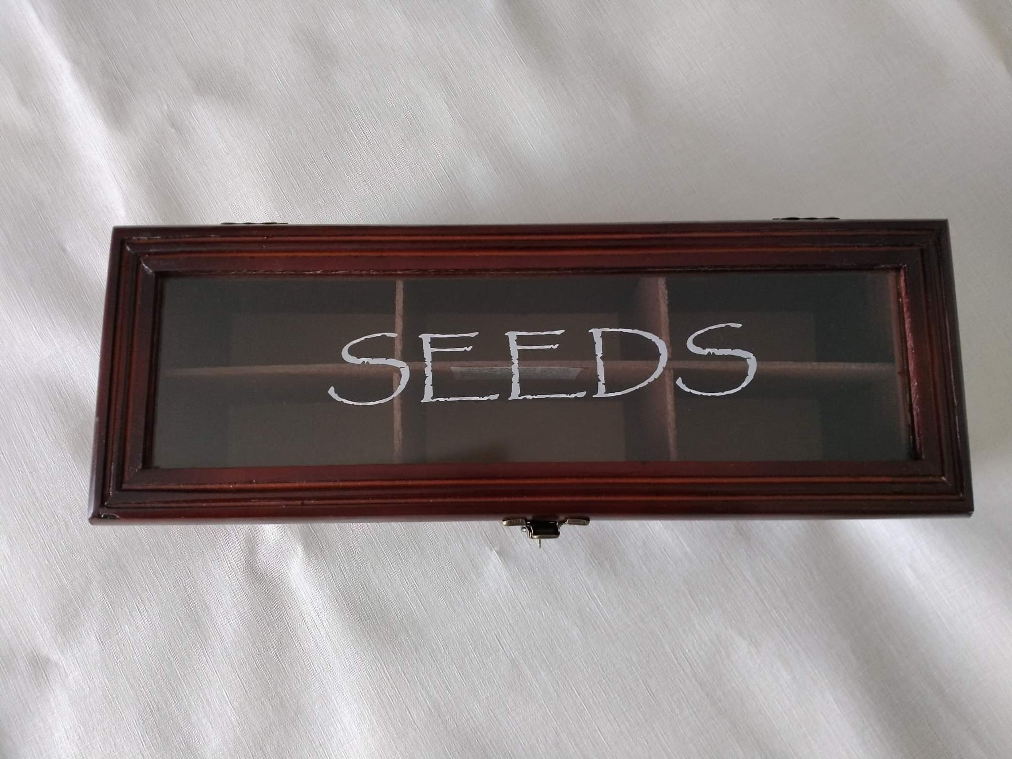 Seed Box | Handcrafted Wooden Seed Saver |cherry Stained ...