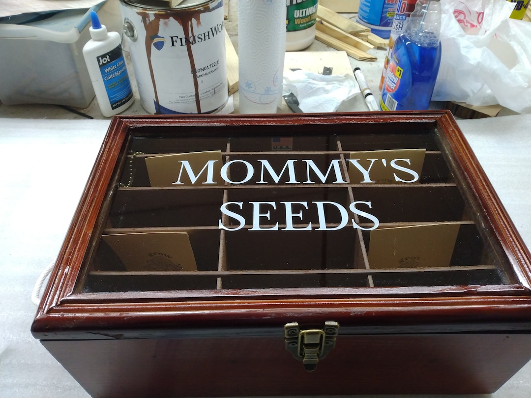Handmade Wooden Seed Box: Cherry Finish, 15-compartment Organizer - Etsy