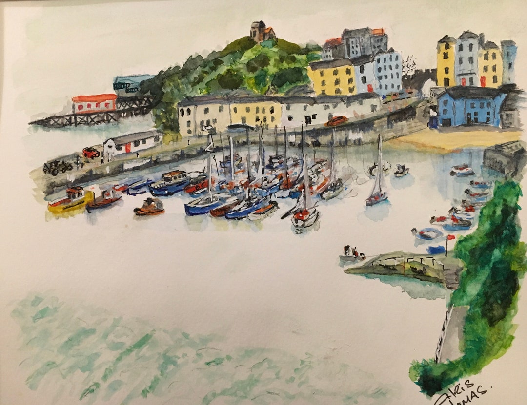 Tenby Harbour, Watercolour Print - Etsy