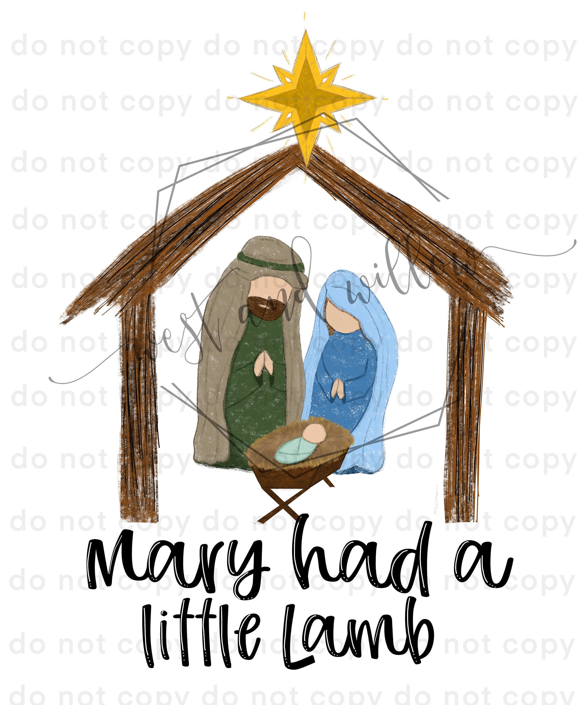 Mary Had a Little Lamb Christmas PNG Digital Download Design - Etsy