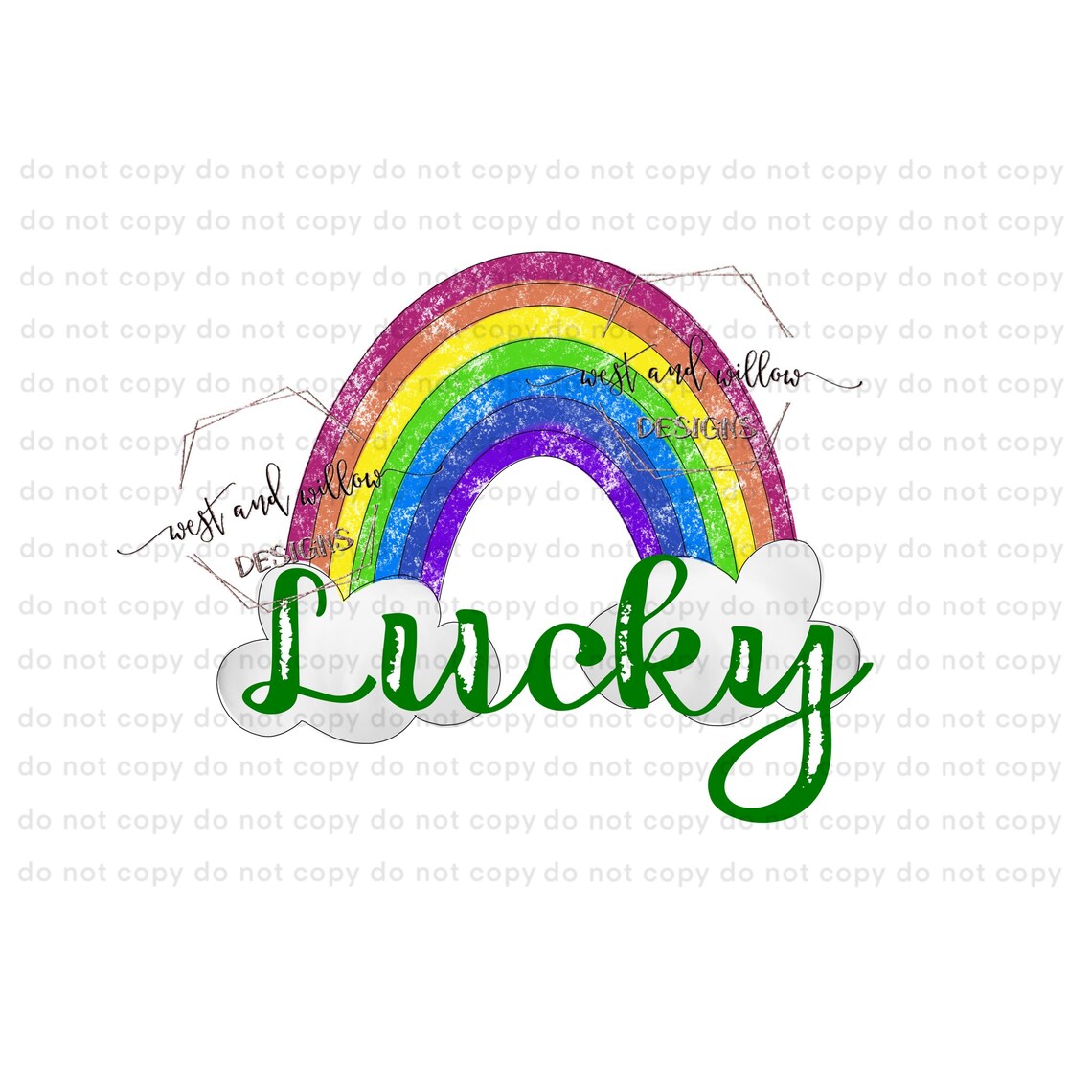 Lucky Rainbow Rainbow With Clouds St Patricks Day St - Etsy