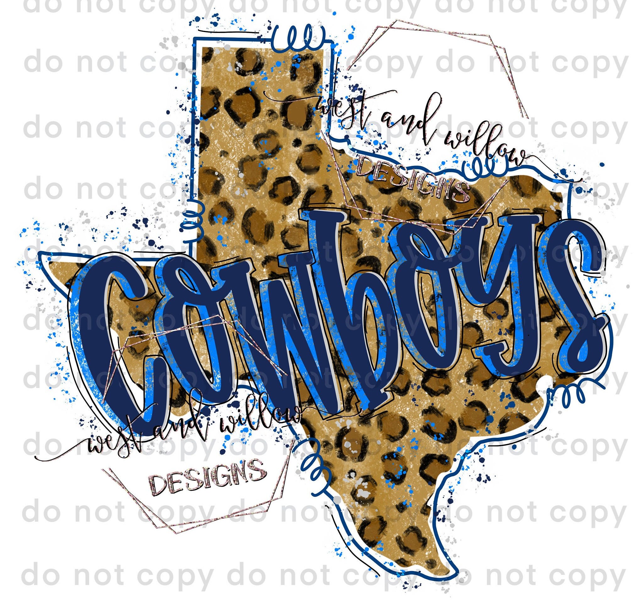 Leopard Print Cowboys Dallas Texas Football Cowboy Football - Etsy