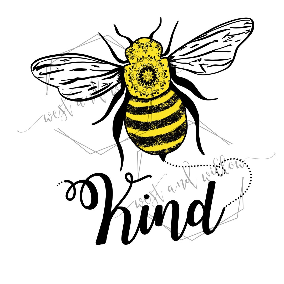 Fancy Bee Be Kind PNG Digital Download Design - Etsy