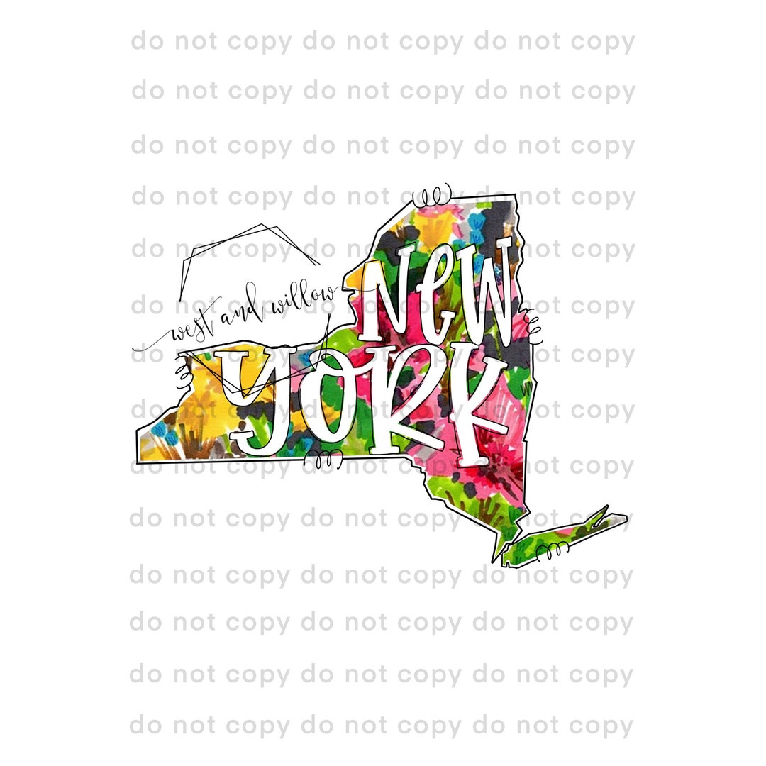 New York NY State New York State Design Floral State NY - Etsy