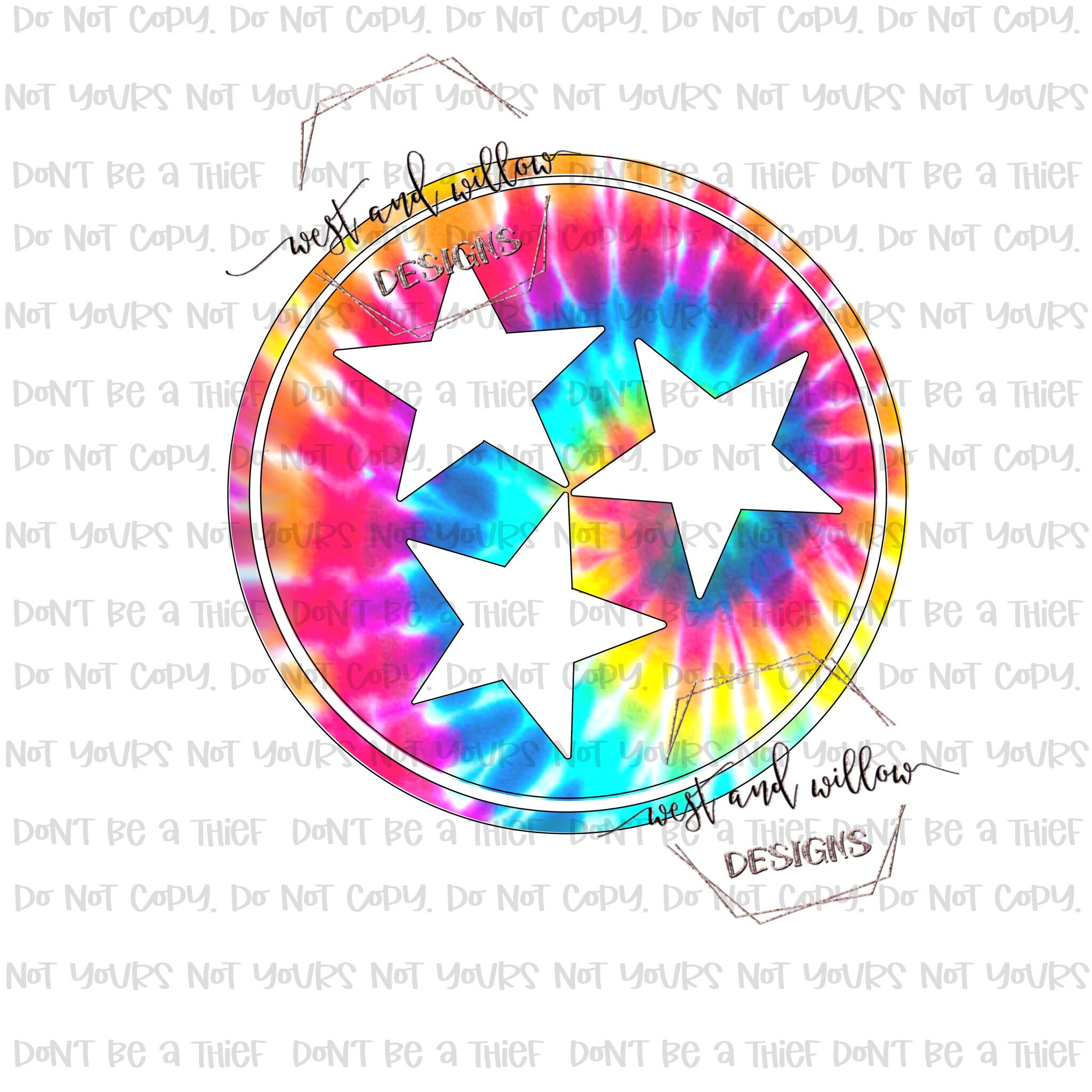 Tie Dye Tennessee Tri Star TN Tenn tristar tri star | Etsy