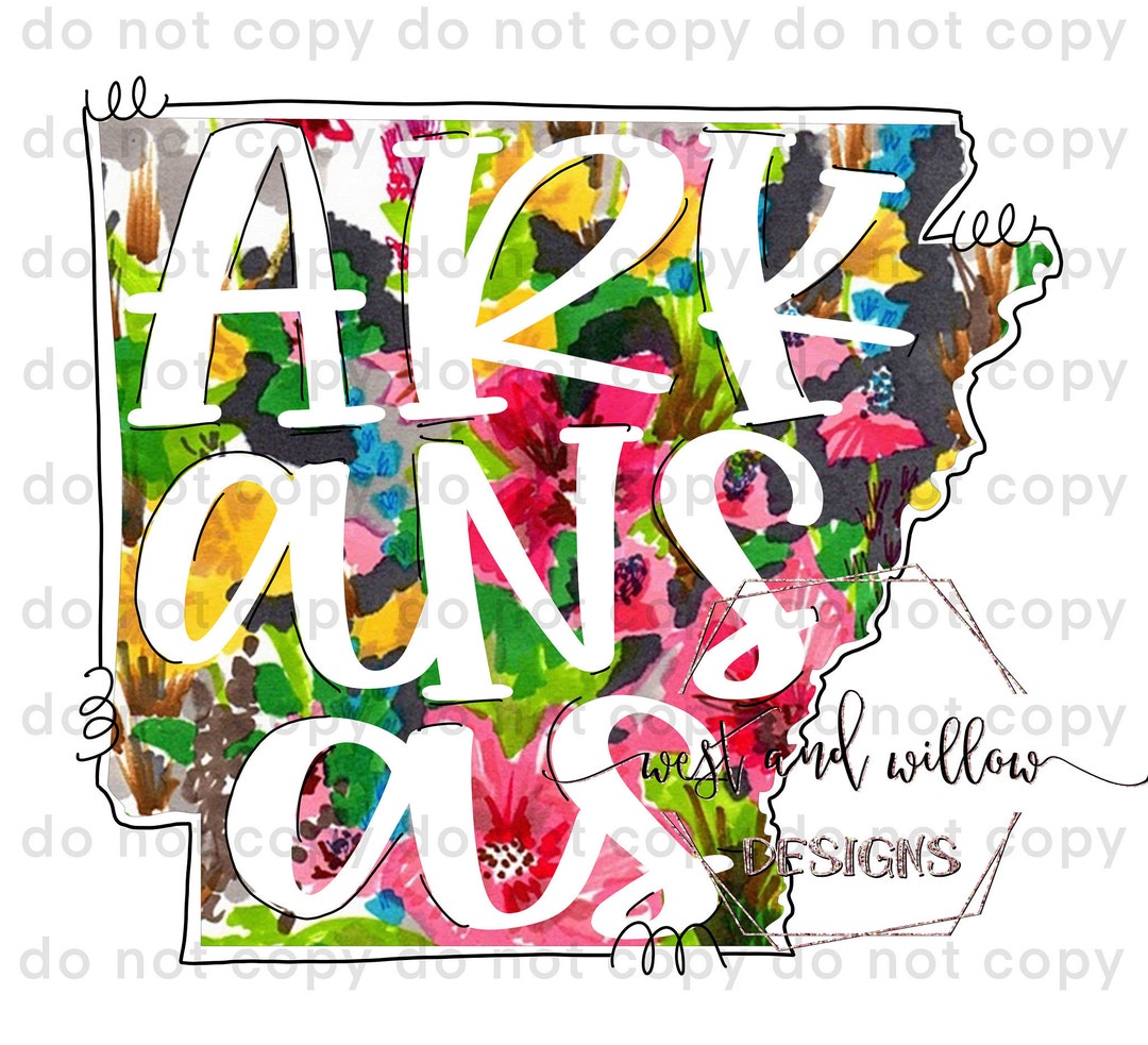 Arkansas AR State Arkansas State Design Floral State - Etsy