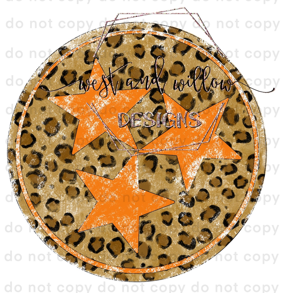 Leopard and UT Orange Tri Star Tennessee, TN, Tenn, Tristar, Tri Star ...