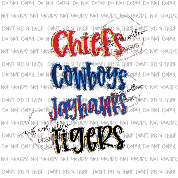 Custom Request Chiefs Cowboys Jayhawks Tigers Words Only - Etsy