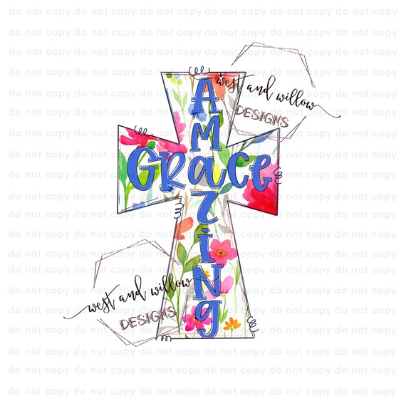 Amazing Grace Cross Amazing Grace Pretty Floral Cross - Etsy