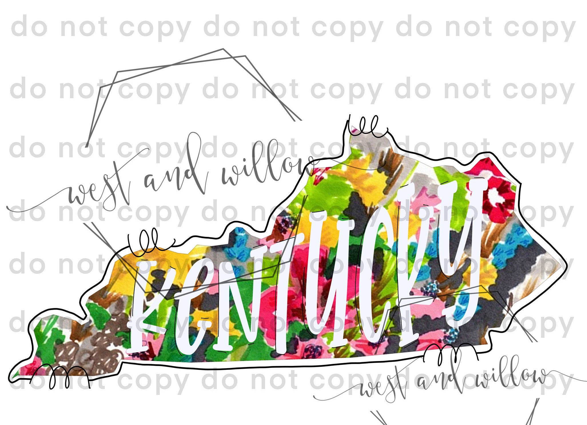 Kentucky KY State Kentucky State Design Floral State KY - Etsy