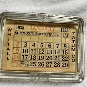 1938 Glass Desk Calendar - Etsy