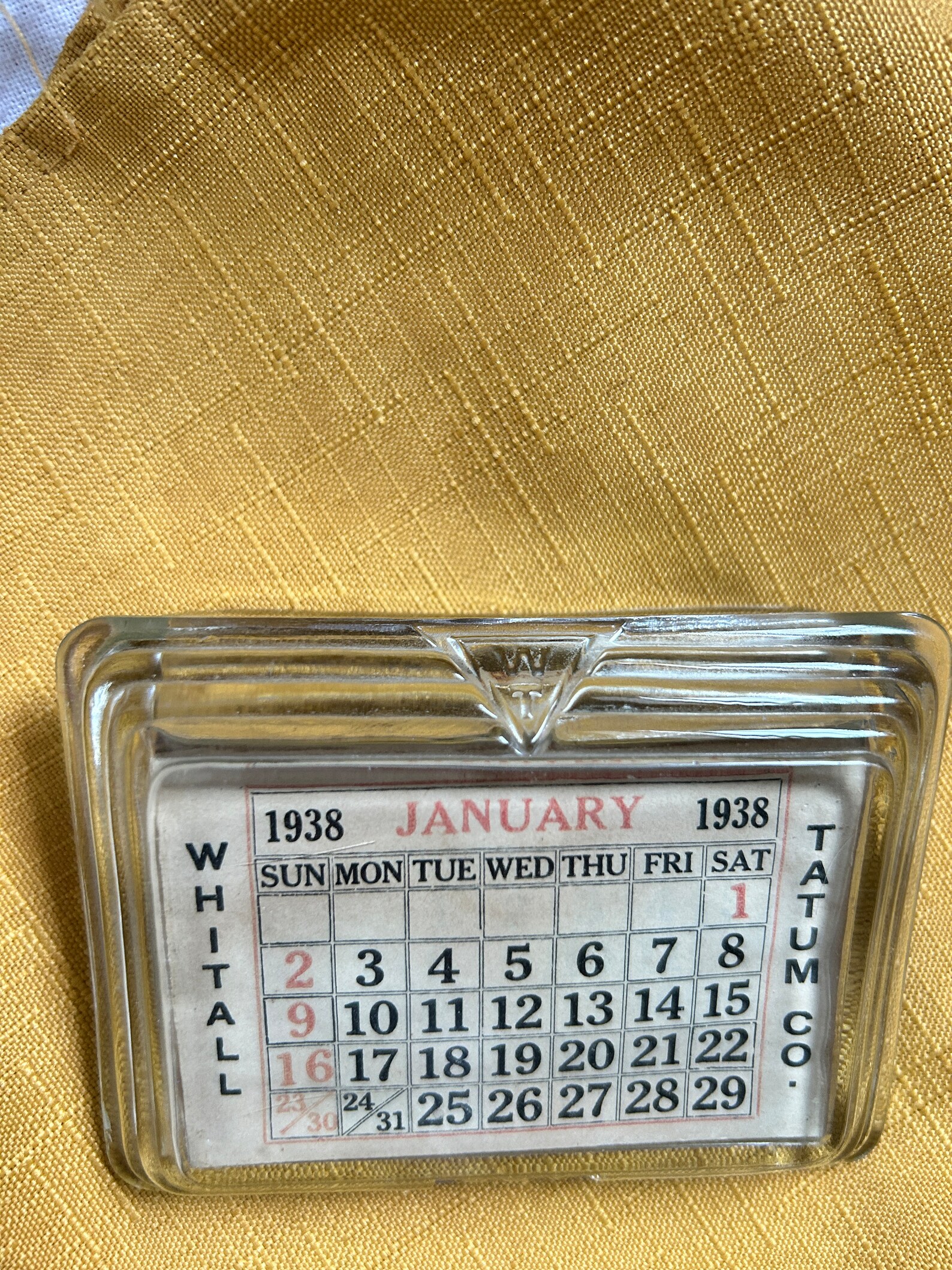 1938 Glass Desk Calendar - Etsy