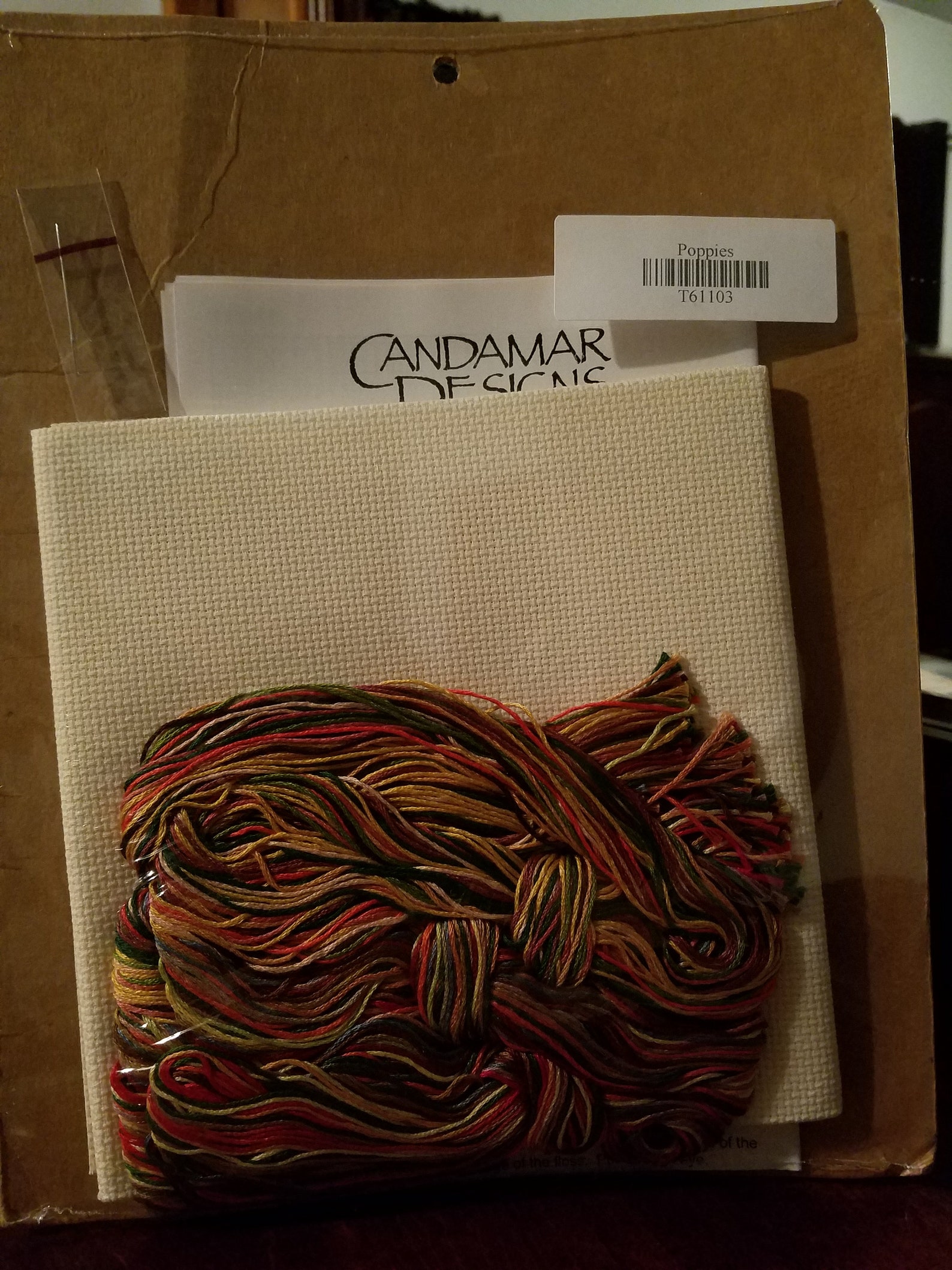 RARE Candamar Designs Abstractions poppies Artistic Floral Cross Stitch ...
